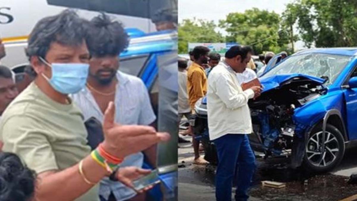 Hero Jeeva Car Accident: తమిళ హీరో జీవా కారుకు ప్రమాదం, బైక్‌ను తప్పించబోయి బారికేడ్‌ను ...